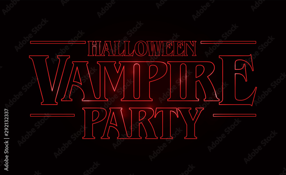 Halloween Vampire party text design, Halloween word with Red glow text ...