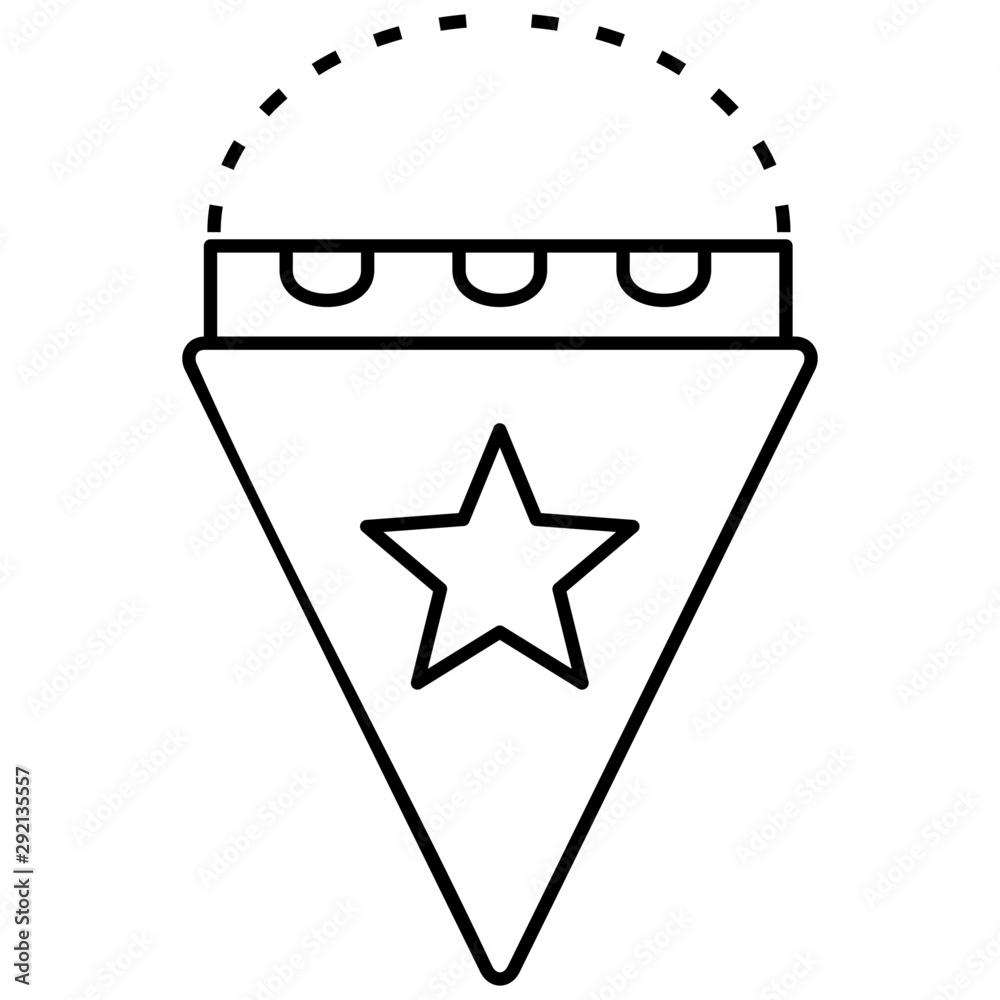 triangular shape flag with star in outs Stock Vector | Adobe Stock