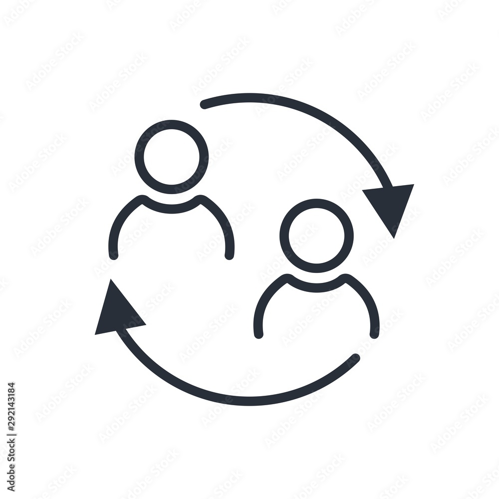 Human synergy. Vector icon isolated on white background. Stock Vector ...