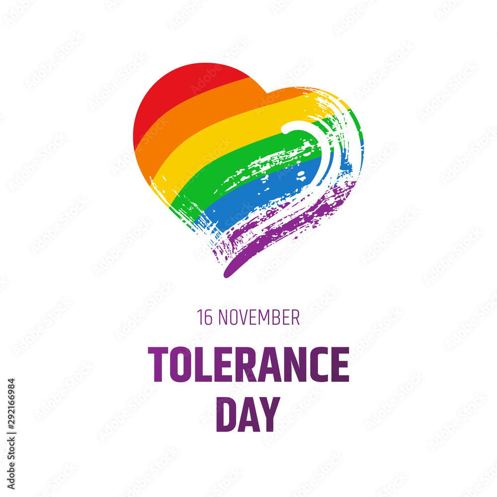 Tolerance day logo. Bright hand drawn illustration isolated on white ...