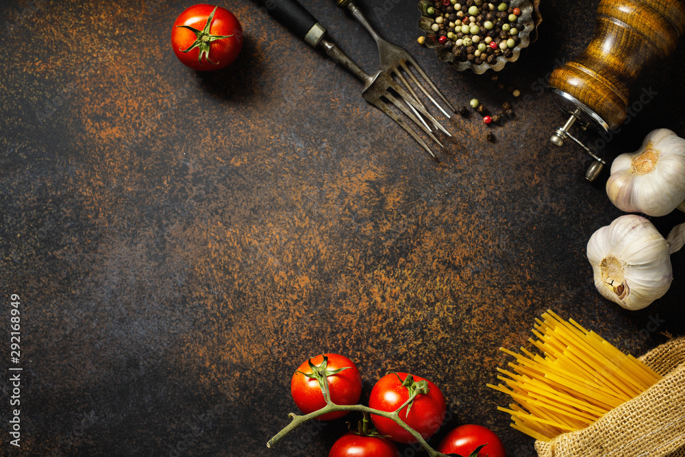 Italian food background with ingredients Stock Photo | Adobe Stock