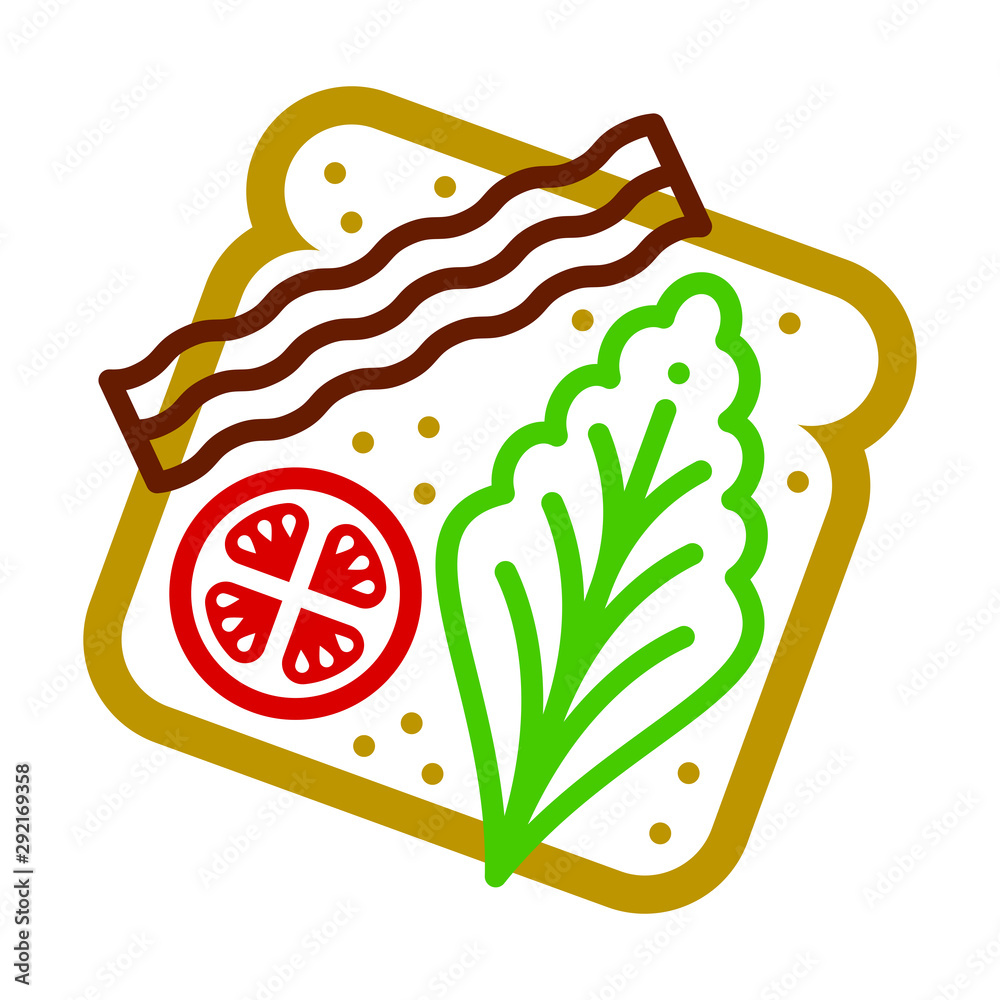 BLT (bacon, lettuce, tomato) sandwich illustration Stock Vector | Adobe ...