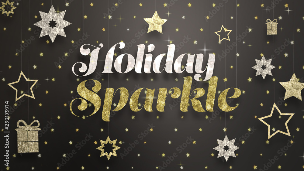 Gold and Silver Holiday Title Stock Template | Adobe Stock