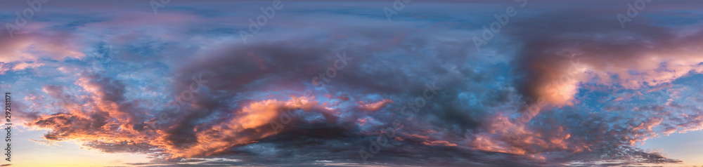 Seamless cloudy blue sky hdri panorama 360 degrees angle view with ...