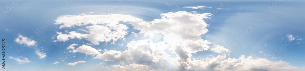 Seamless cloudy blue sky hdri panorama 360 degrees angle view with ...