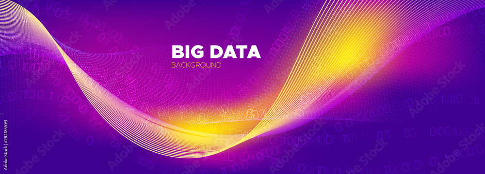 Vector Big Data. Yellow Technology Background. Stock Vector | Adobe Stock