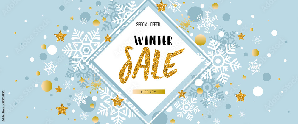 Christmas, new year, winter sale banner. Poster, background, flyer ...
