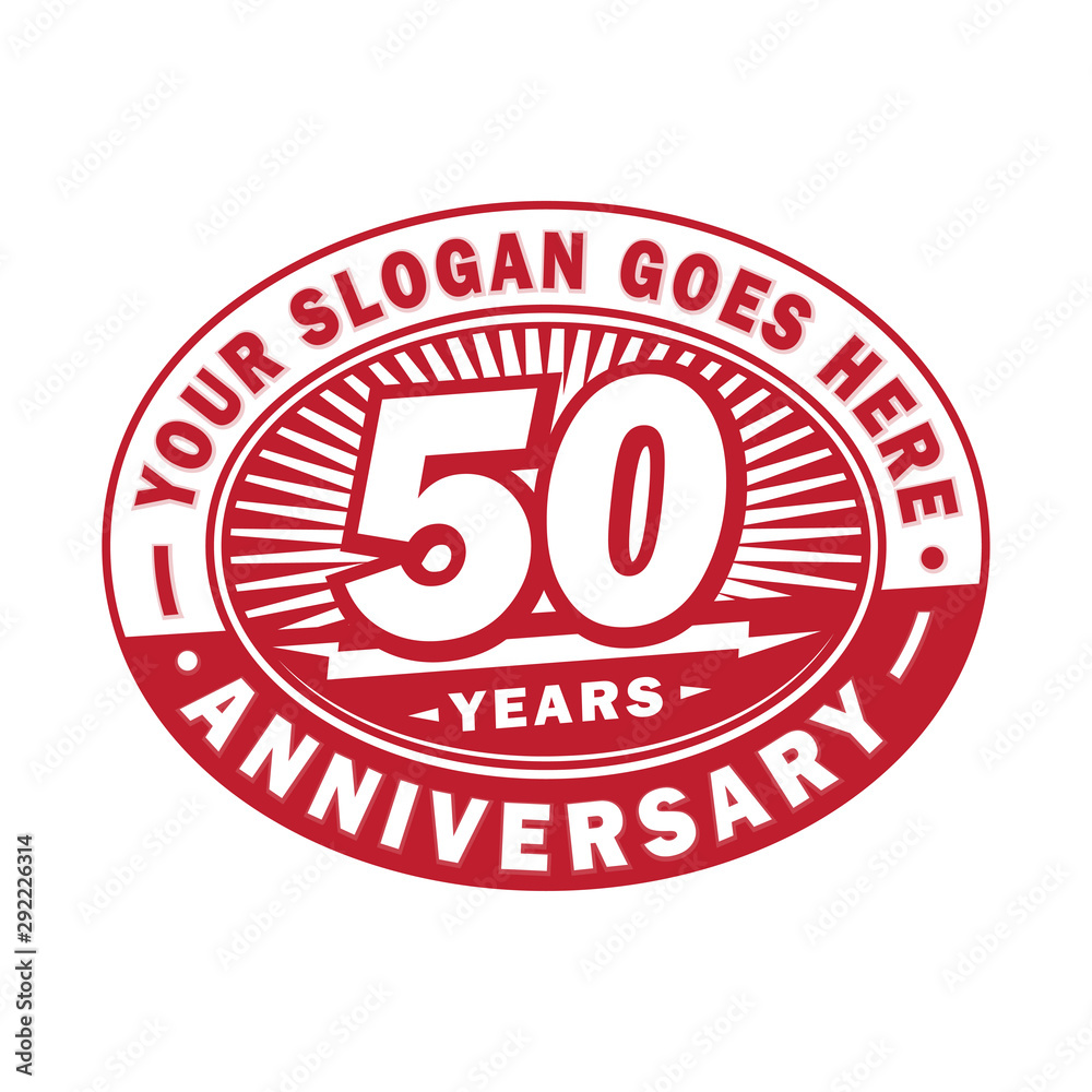50 years anniversary design template. 50th logo. Red design - vector ...