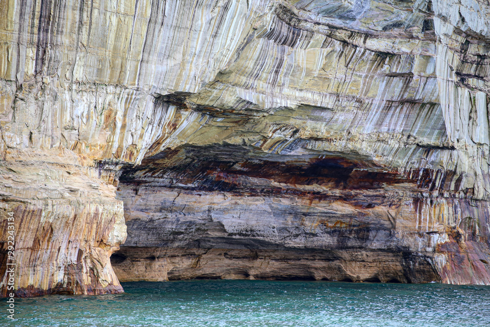 Pictured Rocks National Lakeshore in the south shore of Lake Superior ...