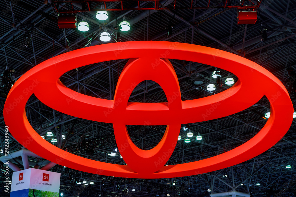 New York, NY USA - APRIL 20, LOGO TOYOTA on display New York ...