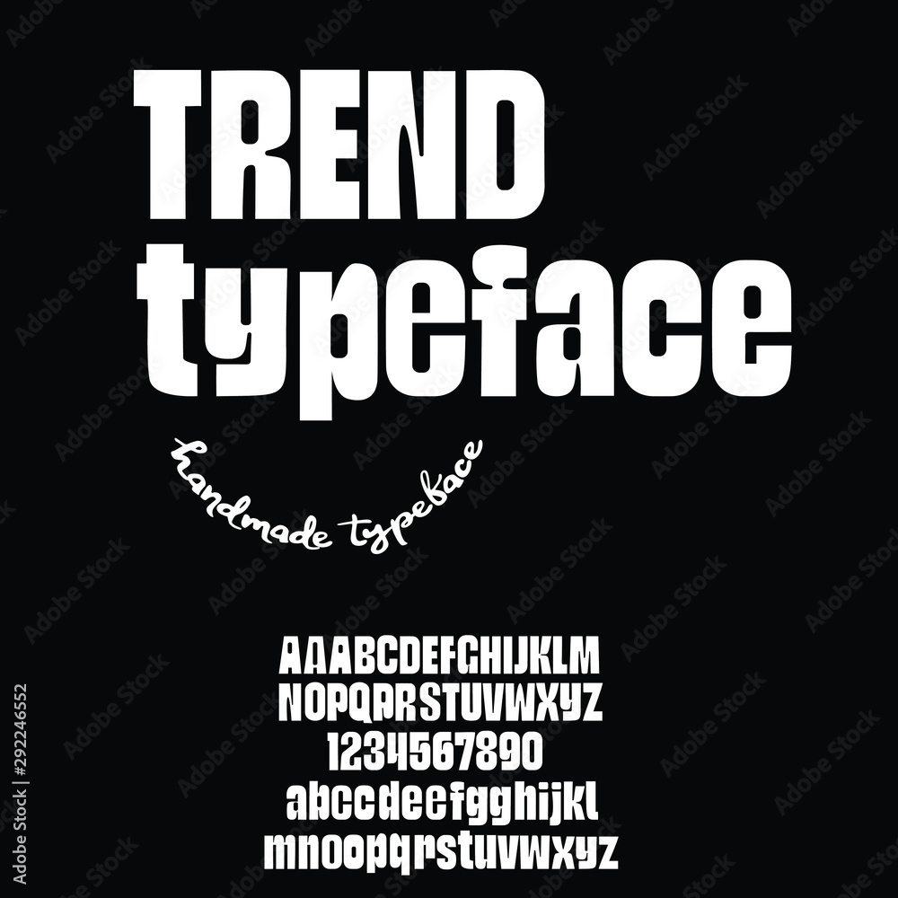 Font " trend" is inspired by vintage book covers and packaging design ...