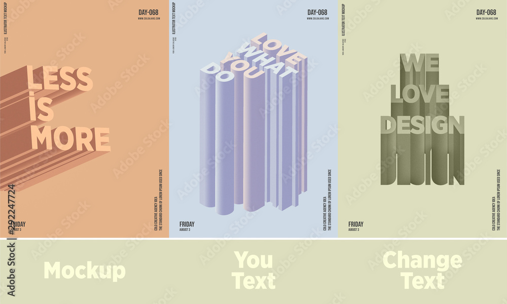 illustrator text mockup/Poster/social media minimalism typography ...