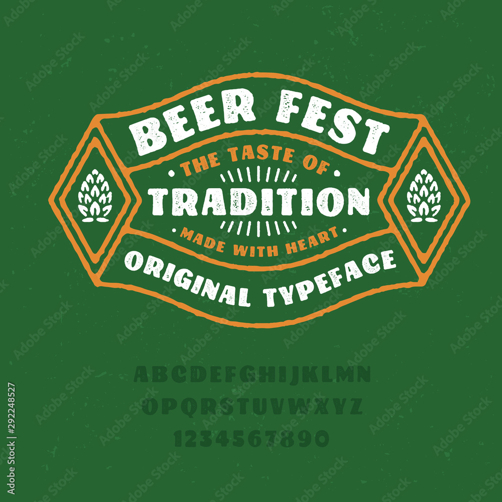 Vetor de "Beer fest" typeface. Vector hand crafted font in medieval ...