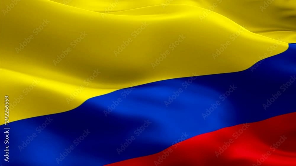 Colombia waving flag. National 3d Colombian flag waving. Sign of ...