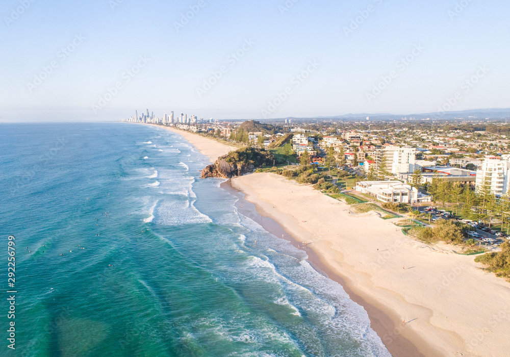Spectacular view over Burleigh beach and North Burleigh on the Gold ...