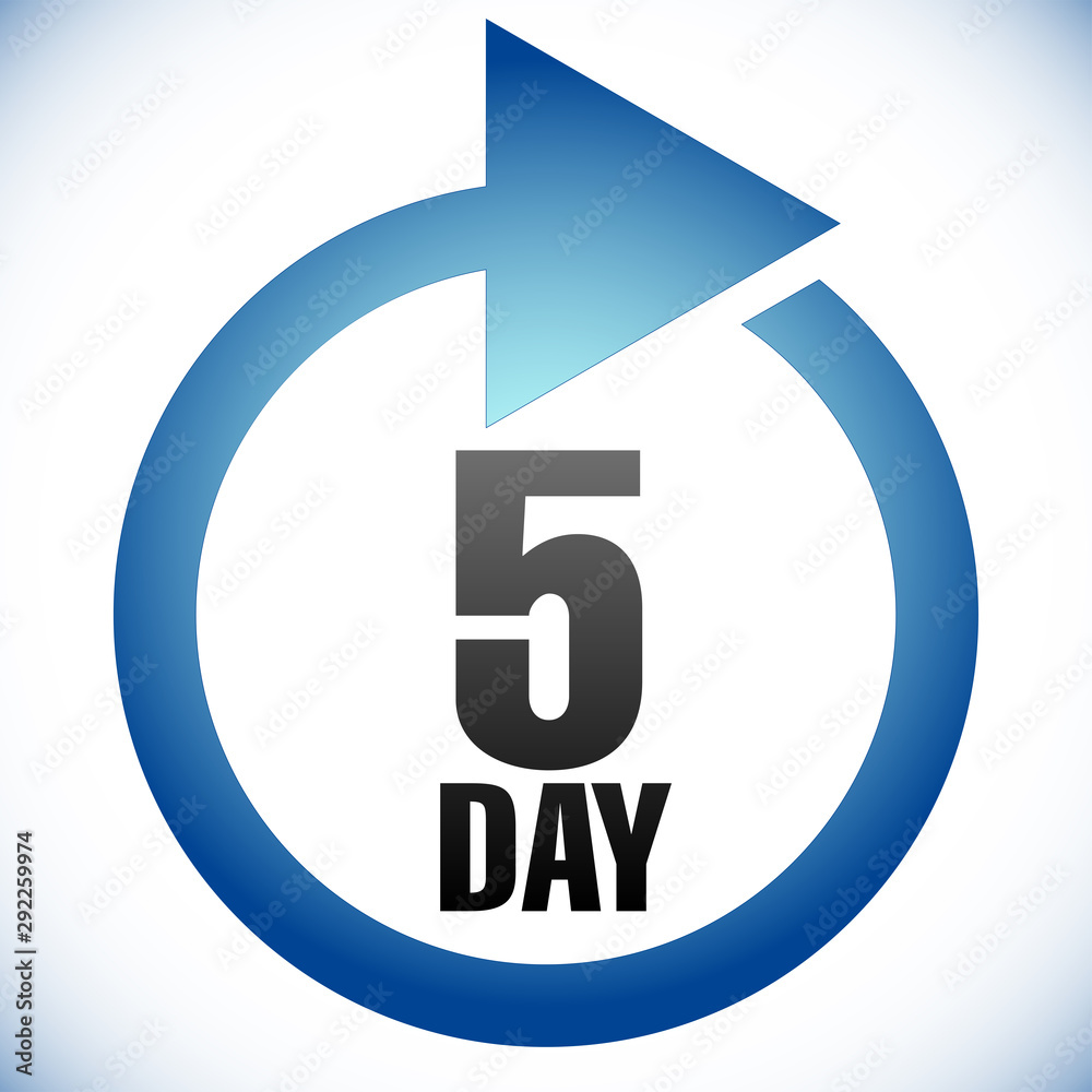 5 day Turnaround time (TAT) icon. Interval for processing, return to ...