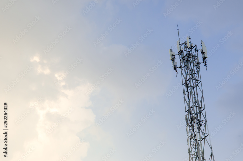 telecommunication tower for 5G network,smart city equipment Stock Photo ...