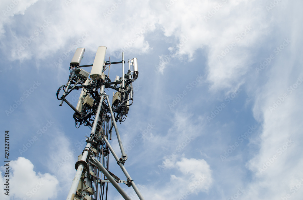 telecommunication tower for 5G network,smart city equipment Stock Photo ...