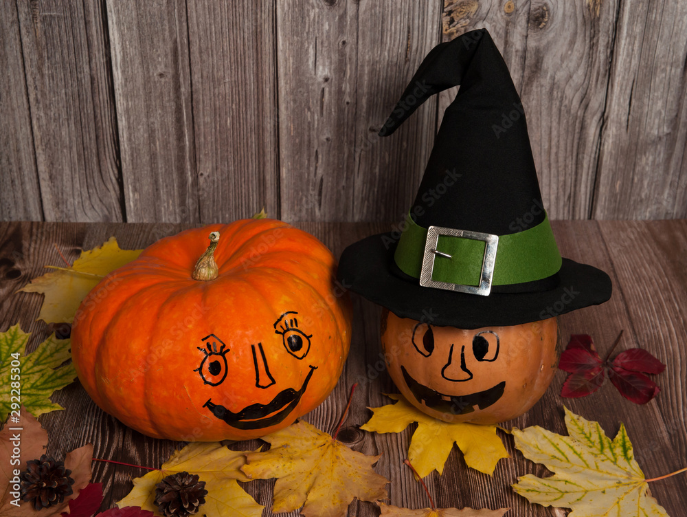 Painted Pumpkin Witch Faces