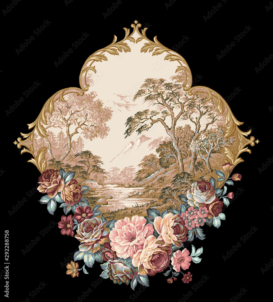 Decorative elegant luxury design.Vintage elements in baroque, rococo ...
