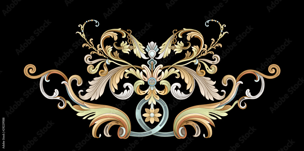 Decorative elegant luxury design.Vintage elements in baroque, rococo ...