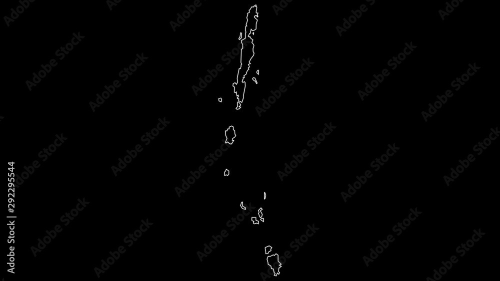 Andaman and Nicobar Islands India union territory map outline animation ...