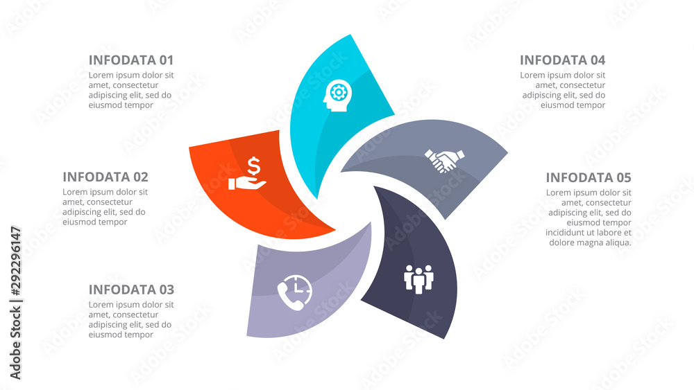 Cycle diagram infographic. Modern infographic design template with 5 ...