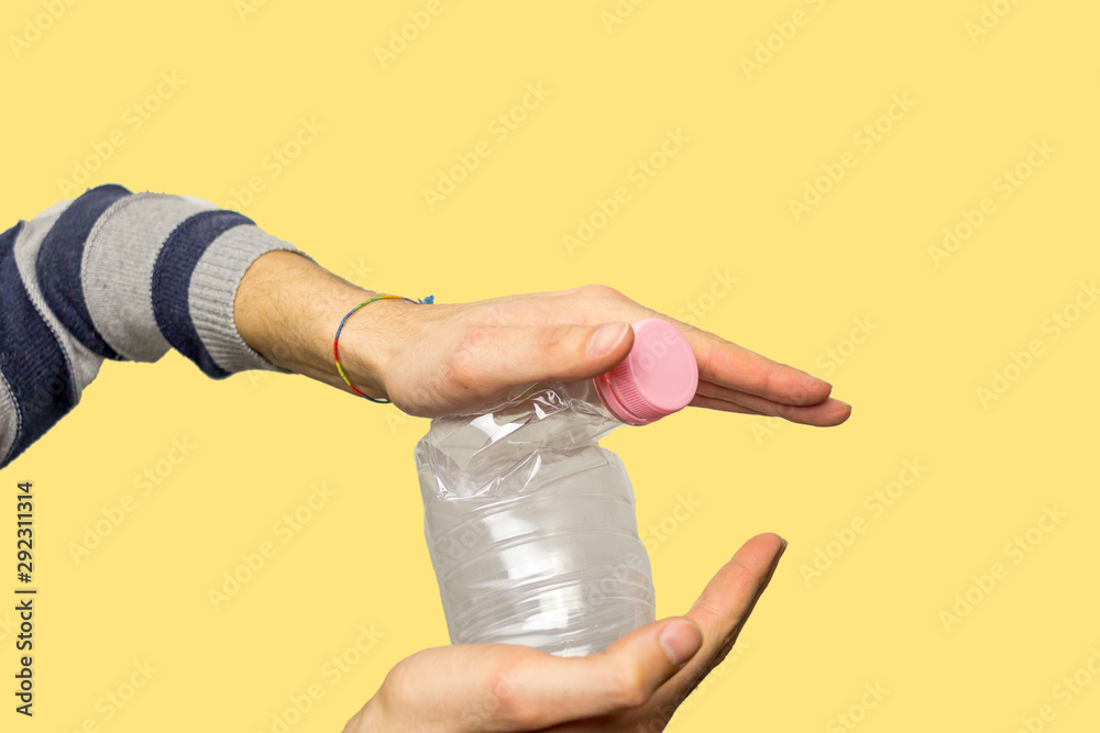 Concept of stop plastic pollution, global warming, recycling plastic ...