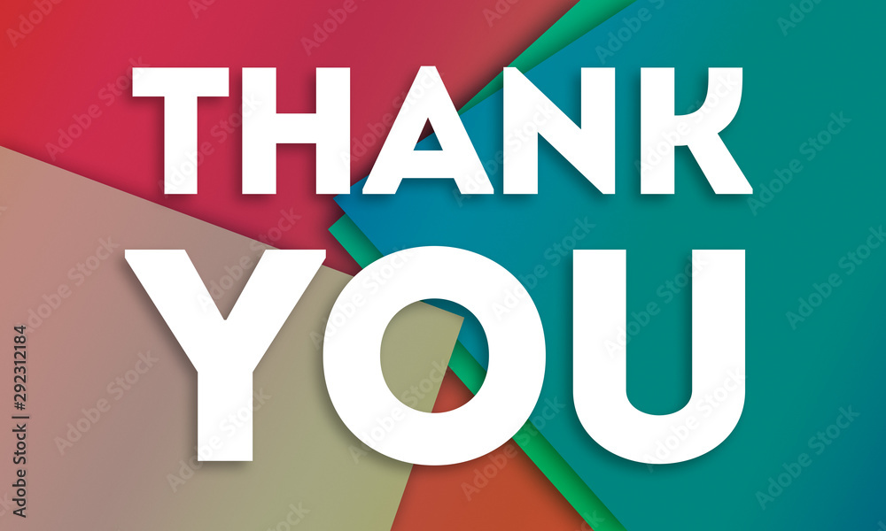 Thank You - word written on colorful paper cards background Stock ...