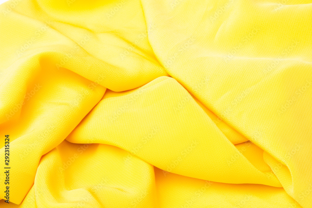 Tela de color amarillo con sus arrugas y pliegues Stock Photo | Adobe Stock