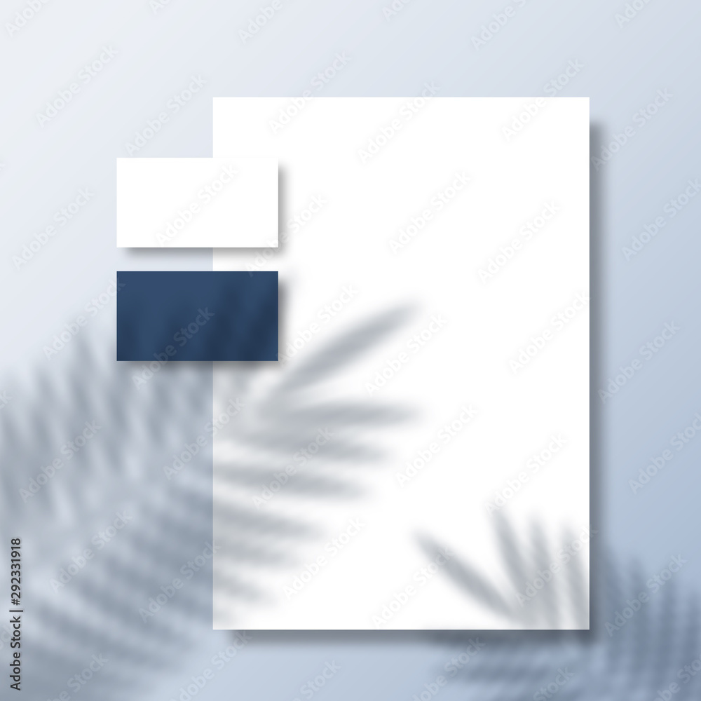 Business Cards and Letterhead on a Surface Background with a Tropical ...