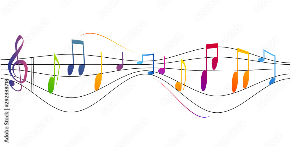 pentagramma, note, note musicali, Stock Vector | Adobe Stock