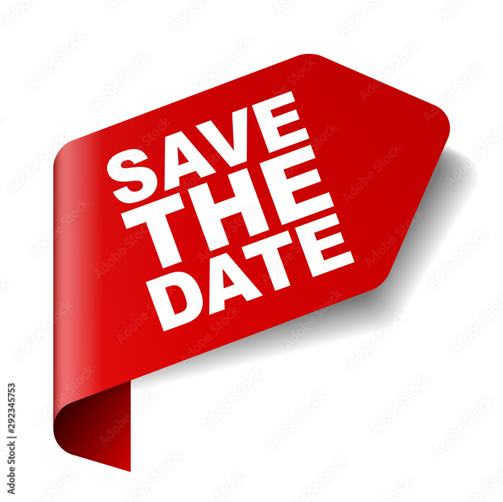 red vector banner save the date Stock Vector | Adobe Stock