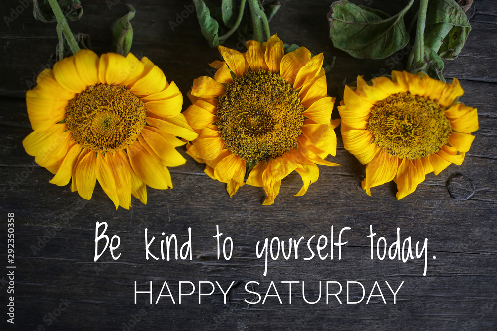 Inspirational motivational quote - Be kind to yourself today. With 3 ...