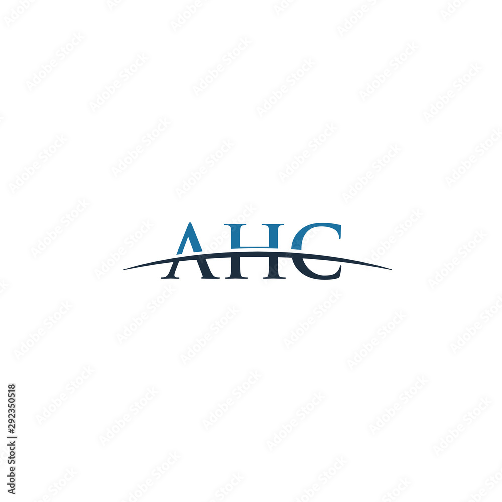 Initial letter AHC, overlapping movement swoosh horizon logo company ...