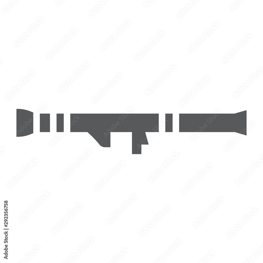 Rocket launcher glyph icon, army and military, weapon sign, vector ...