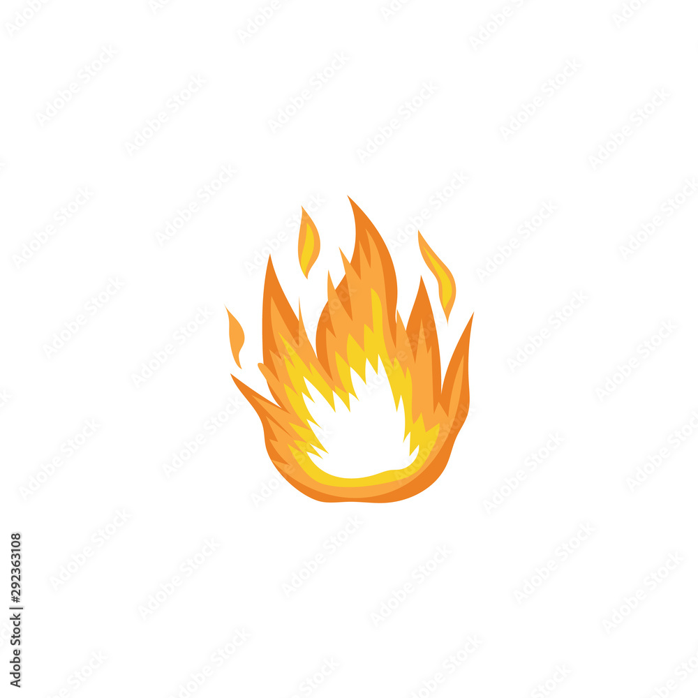 Cartoon fire drawing isolated on white background Stock Vector | Adobe ...