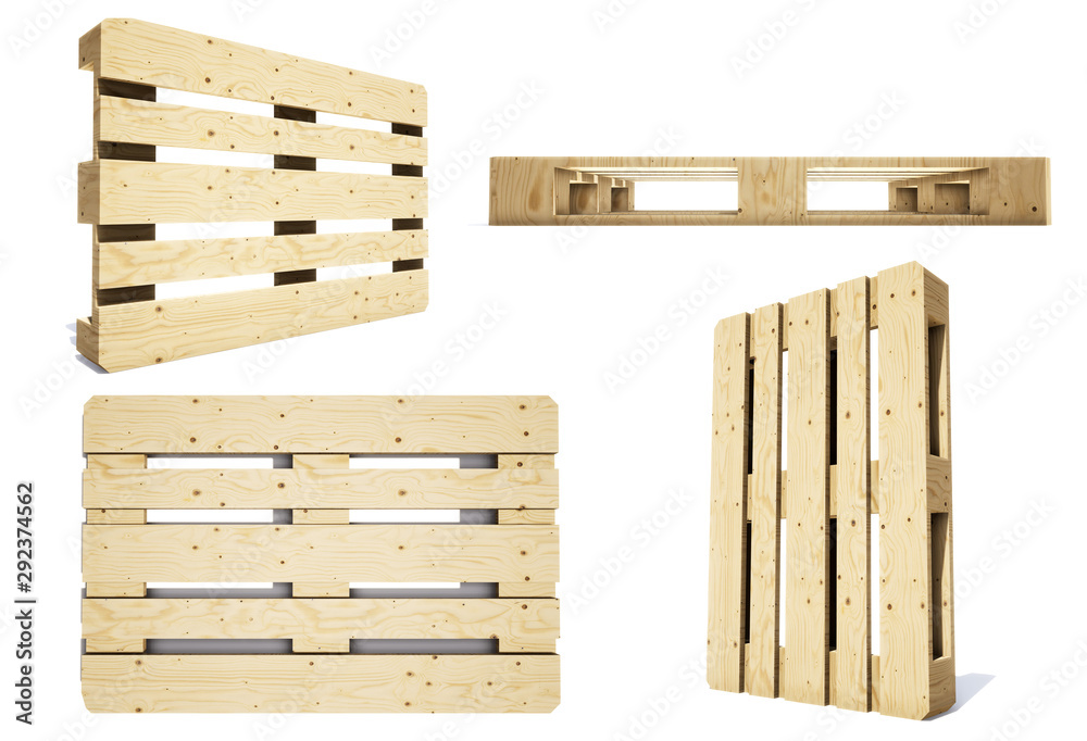 Colorful brown pallet isolated over a white background. (Clipping path ...