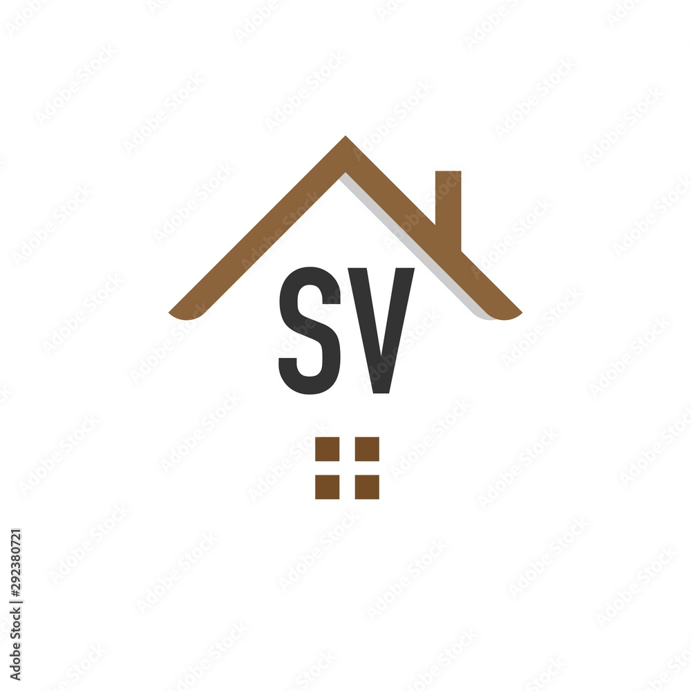 Initial Letter SV Building Logo Vector Design Template. Real Estate ...