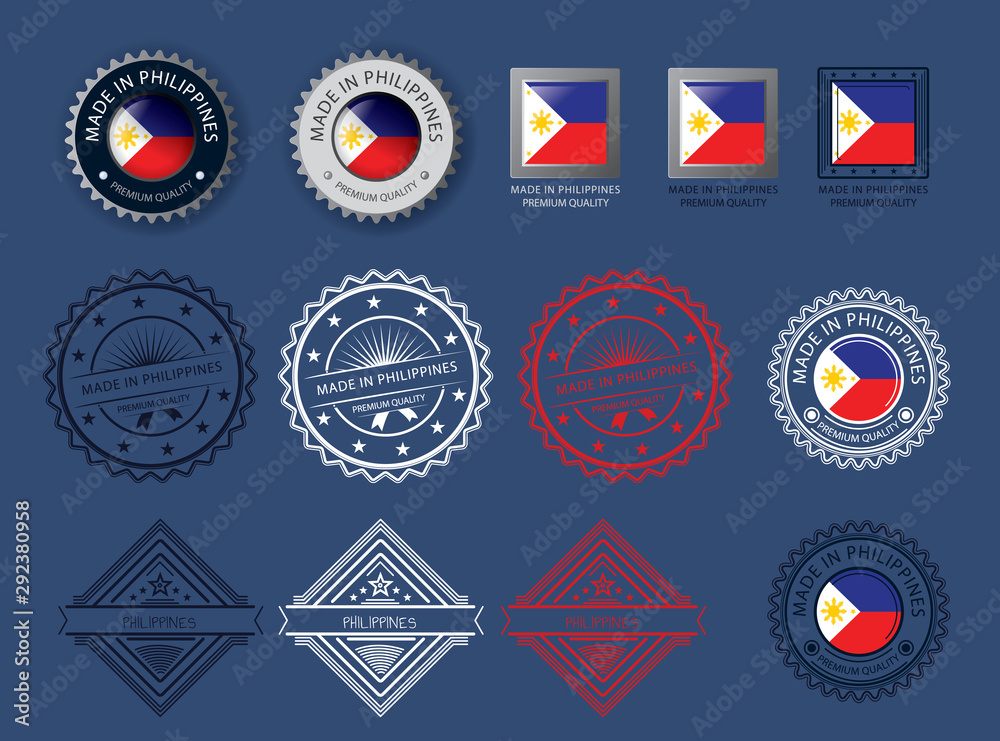 Made in Philippines seal, Filipino flag and color --Vector Art-- vector ...