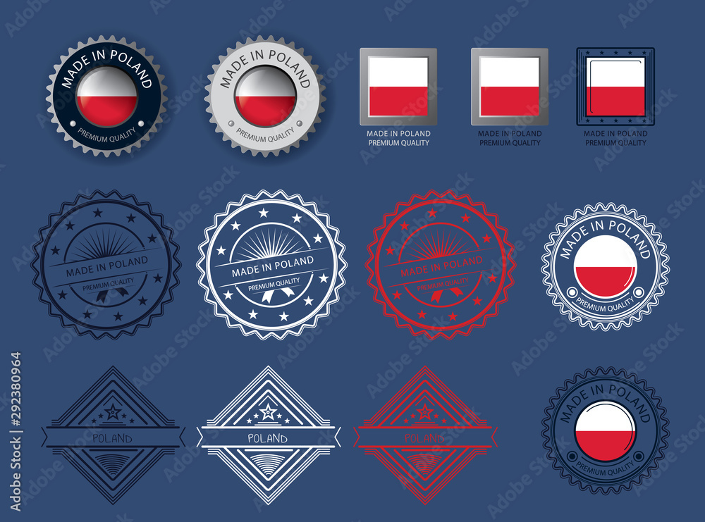 Made in Poland seal, Polish flag and color --Vector Art-- Stock Vector ...