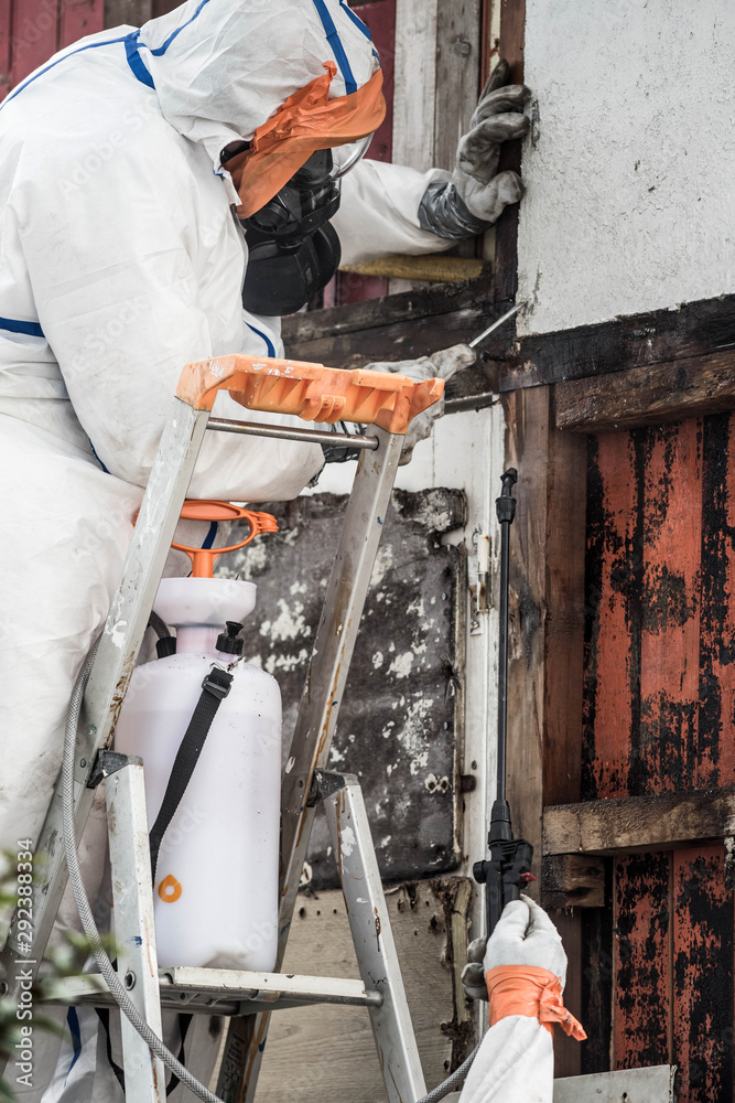 team responsible for removing asbestos on a construction site Stock ...
