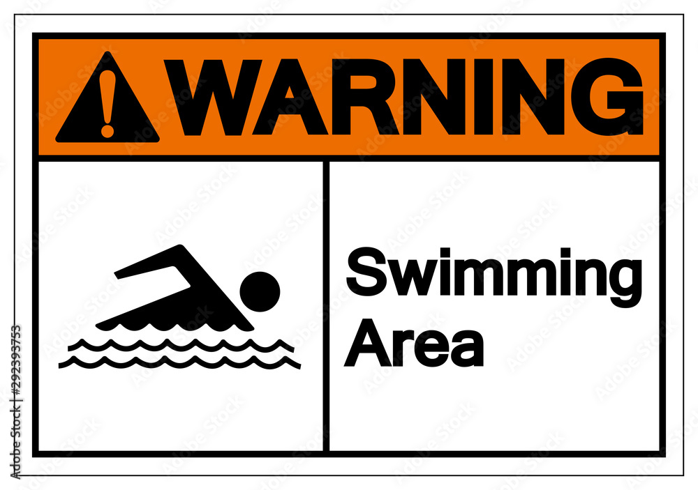 Warning Swimming Area Symbol Sign, Vector Illustration, Isolated On ...