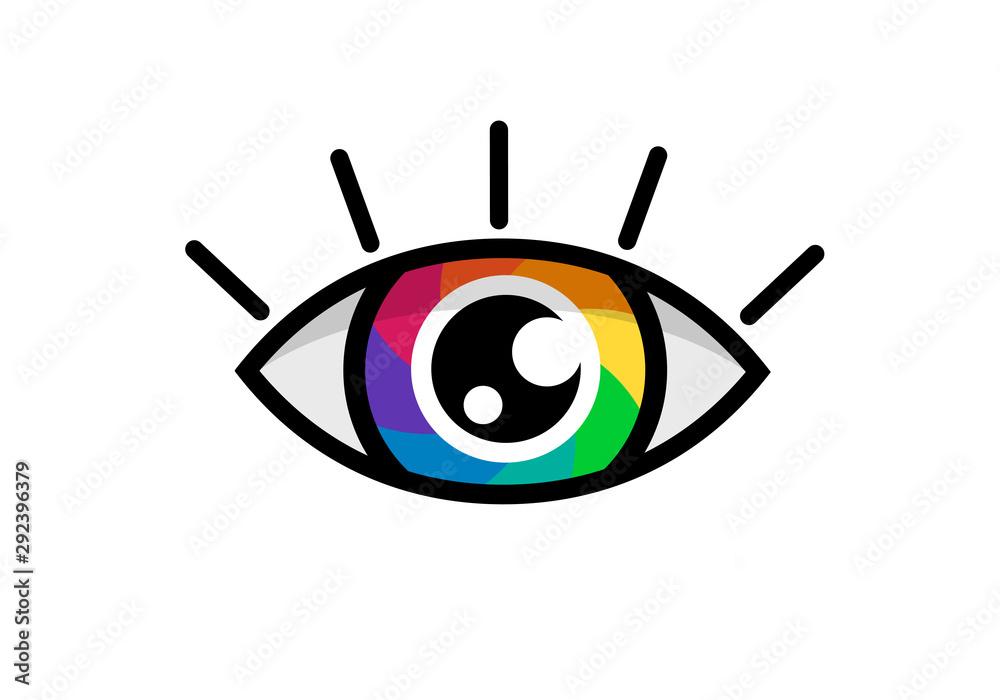 eye icon eye symbol eye logo flat colorful vector Stock Vector | Adobe ...