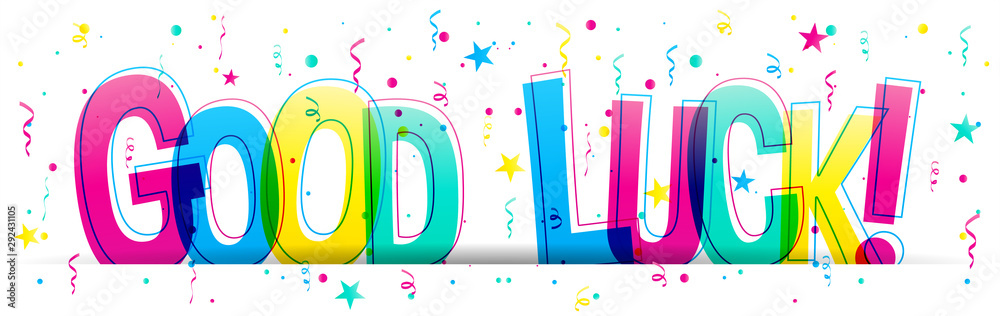 Good Luck! Colorful vector letters isolated on a white background ...