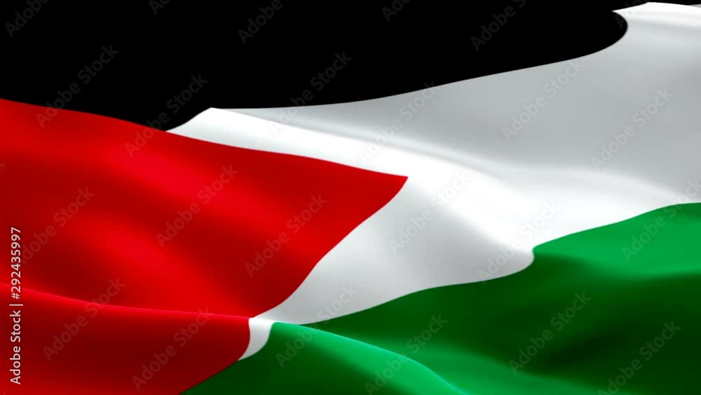 Jordania flag Motion Loop video waving in wind. Realistic Jordania Flag ...