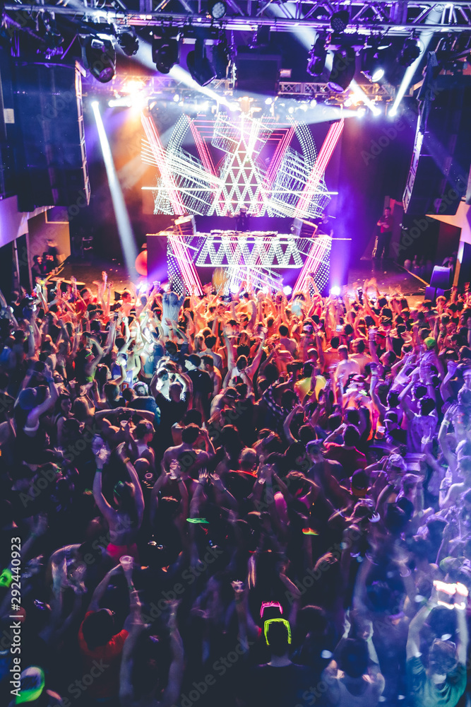 Sold out crowd of people at concert Stock Photo | Adobe Stock