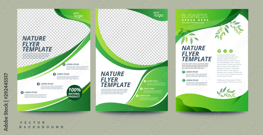 Vector eco flyer, poster, brochure, magazine cover template. Modern ...