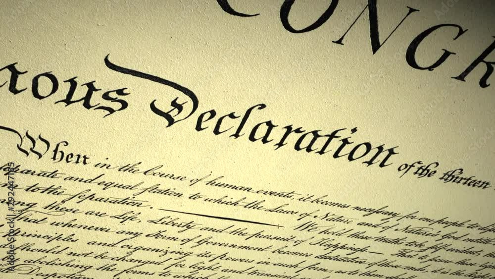 Declaration of independence of USA. Handwritten by Thomas Jefferson and ...