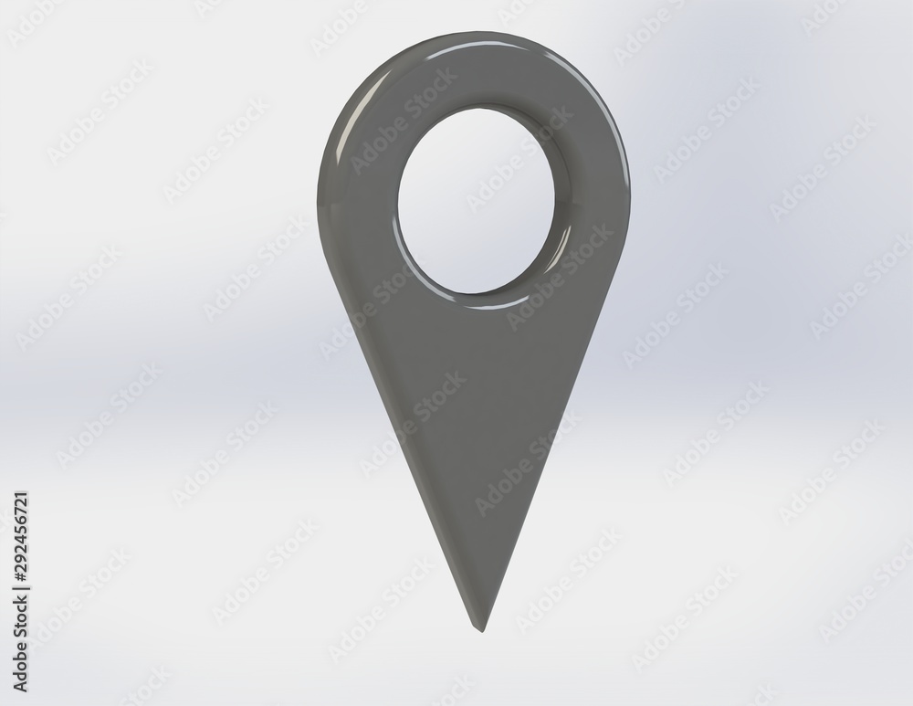 LOCATION pin glossy Black arrow. The concept of tagging a sign landmark ...